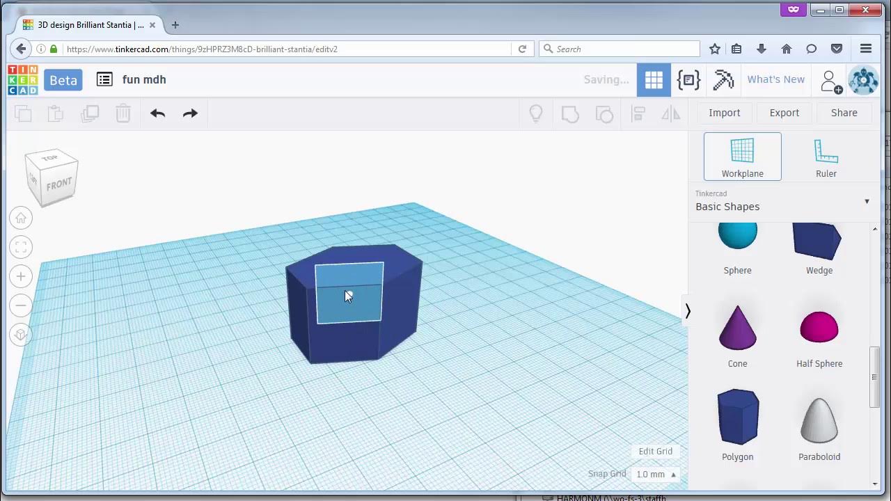 Tinkercad Lesson 1 - The amazing workplane tool - YouTube