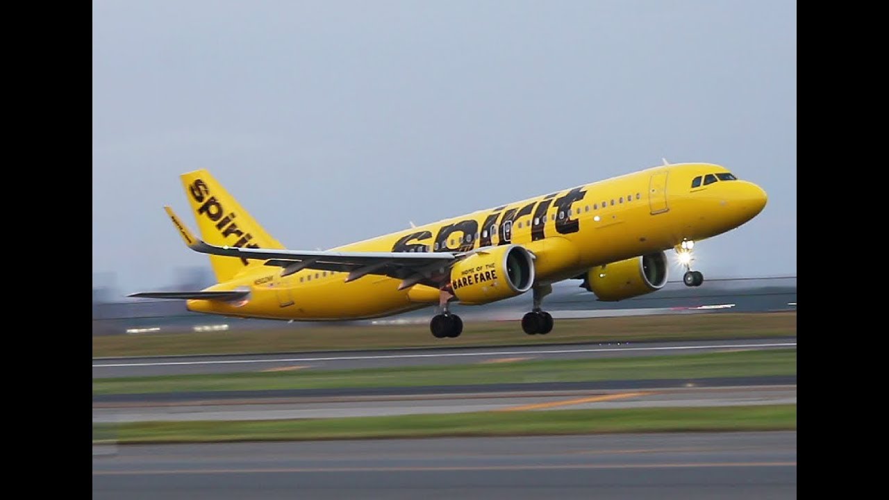 Spirit A320 Neo take off, LGA. - YouTube