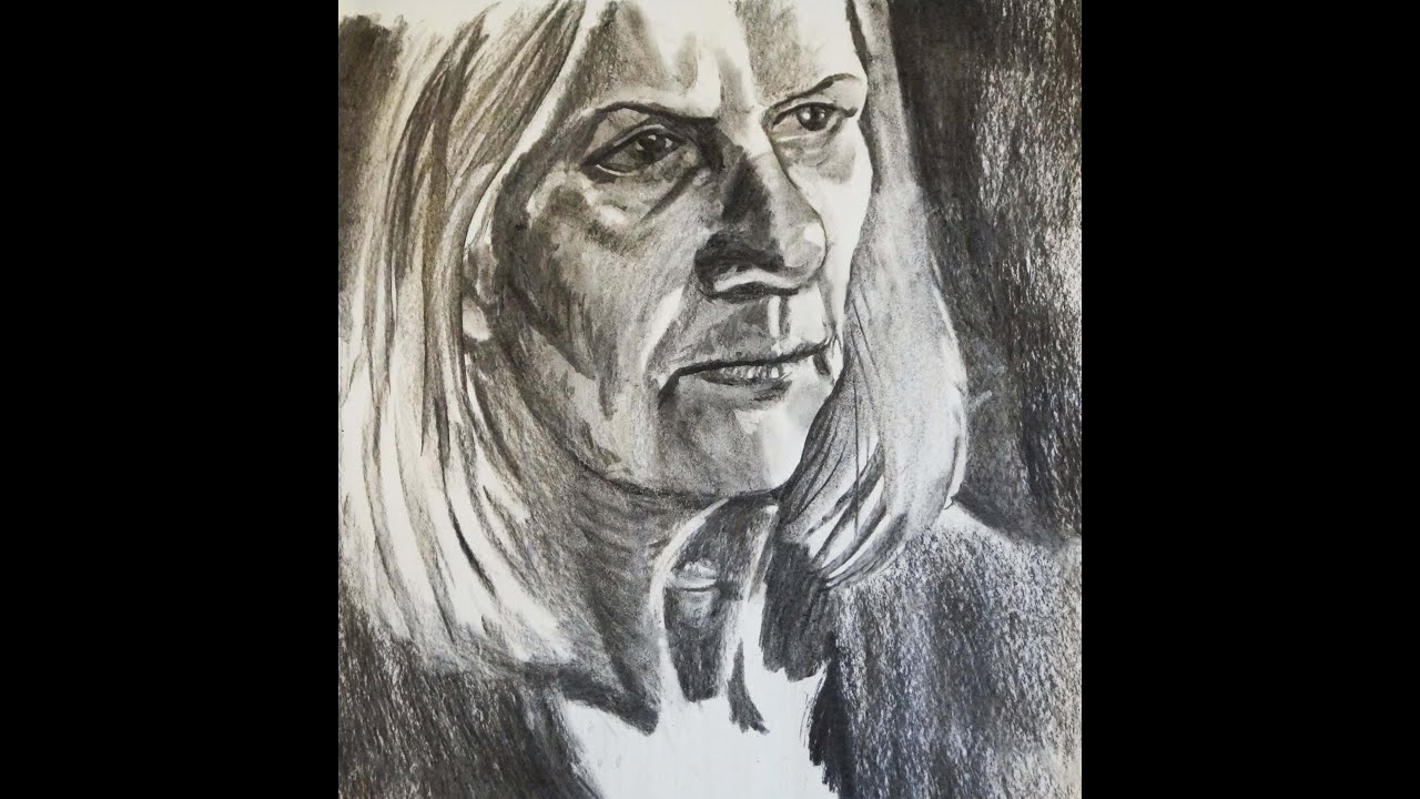 Charcoal Drawing Without Outlines - Tutorial - YouTube