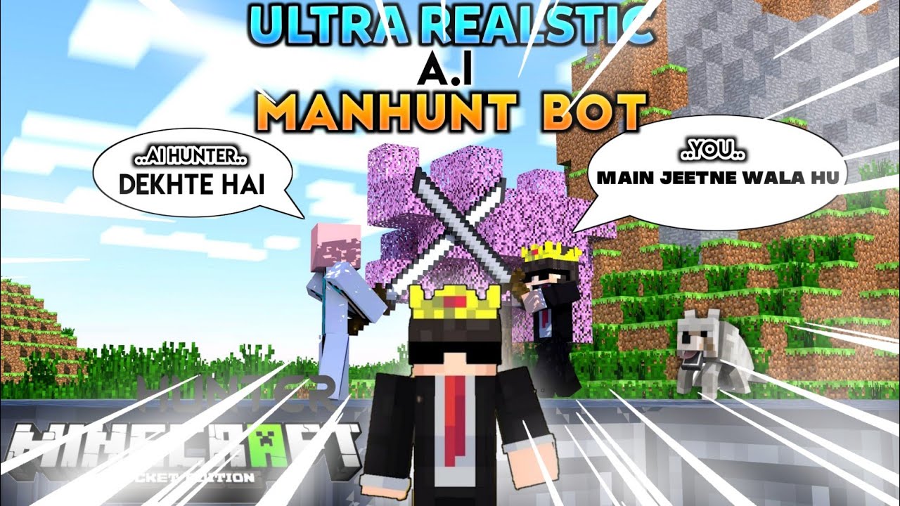 MANHUNT BOT Mod For Minecraft Pe 1.19 😍 || PVP Bot Mod For Mcpe 1.19 😈 ...