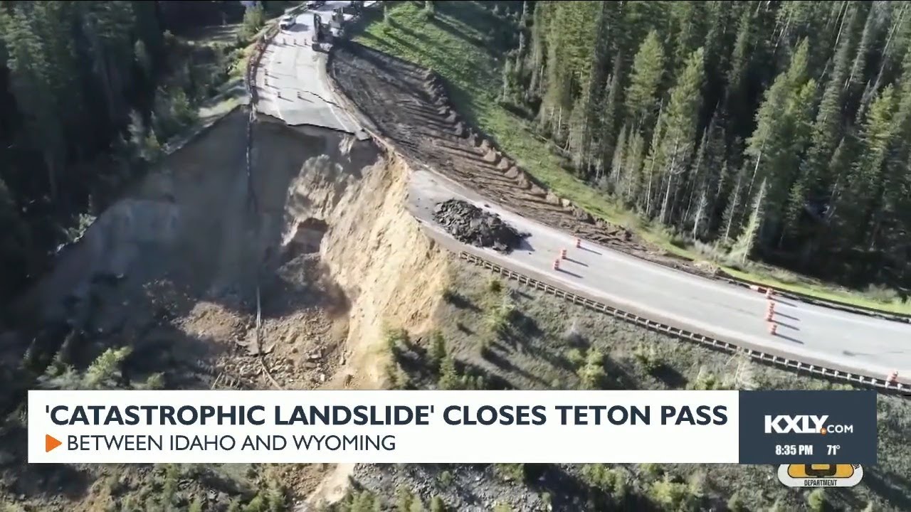 'Catastrophic landslide' closes Teton Pass - YouTube