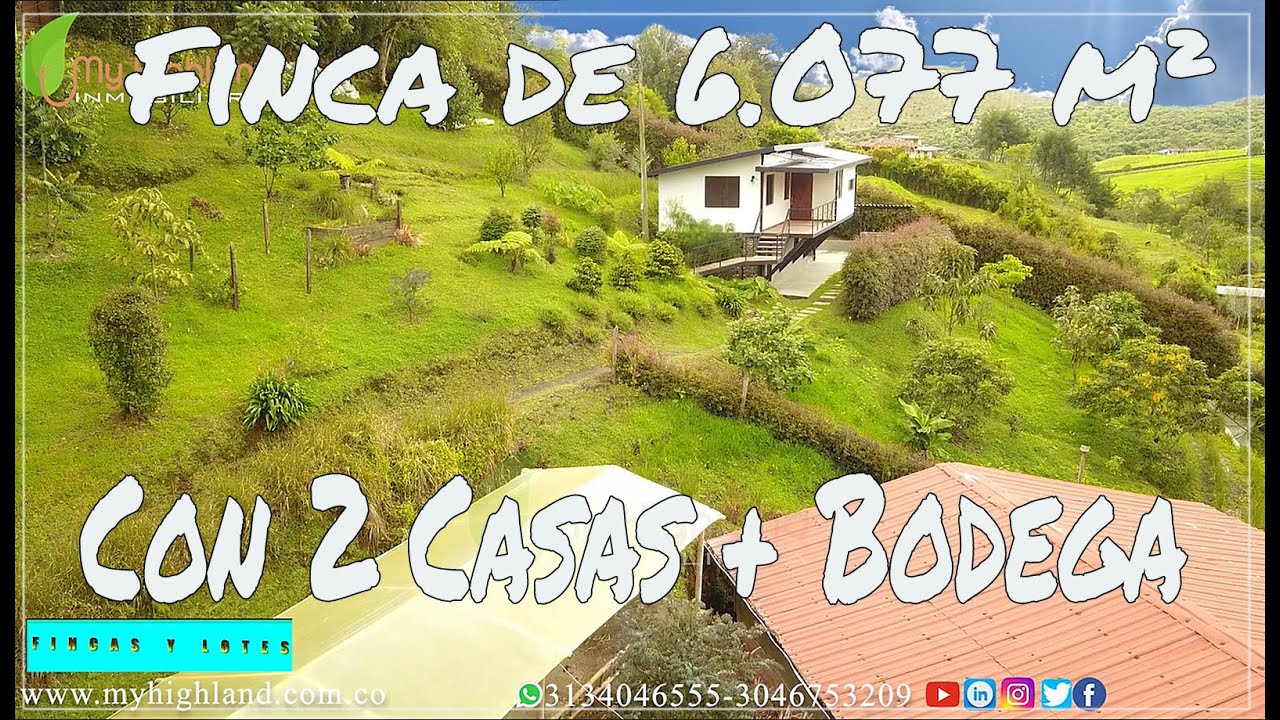 Finca De 6.077 m² Con 2 Casas + Bodega En Guarne - YouTube