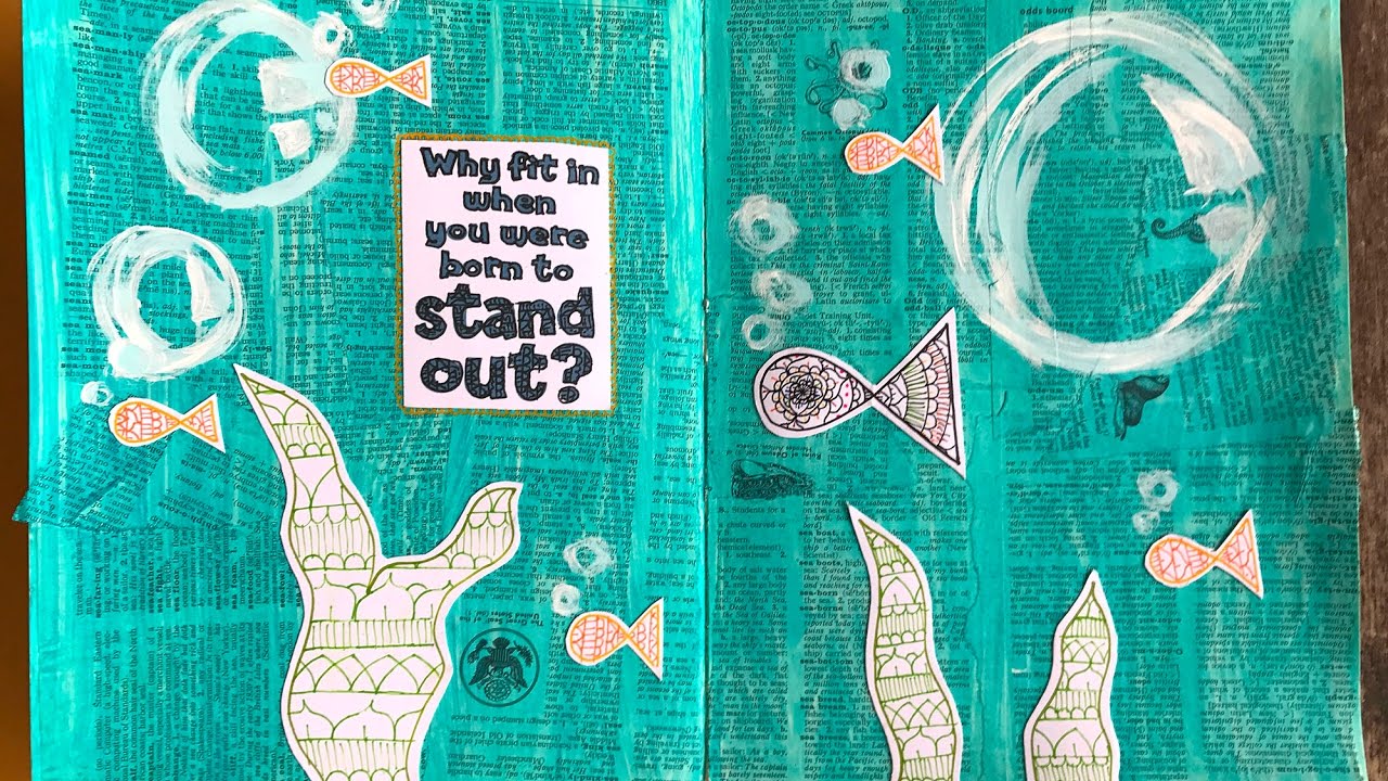 Sea Life Art Journal Page Time Lapse - YouTube