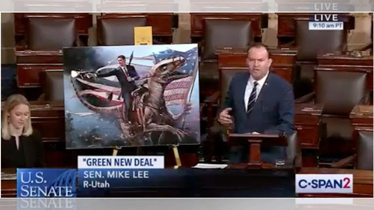 A GOP senator brought a giant picture of Ronald Reagan riding a ...