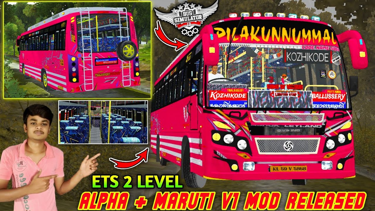 ALPHA + MARUTI V1 BUS MOD FOR BUSSID IN KANNADA 💛 ️ NEW PRIVATE BUS MOD ...