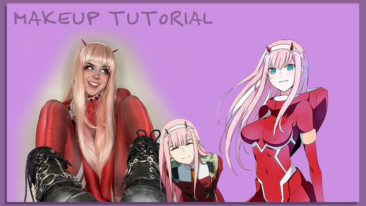 Zero Two Anime Cosplay makeup Tutorial - YouTube