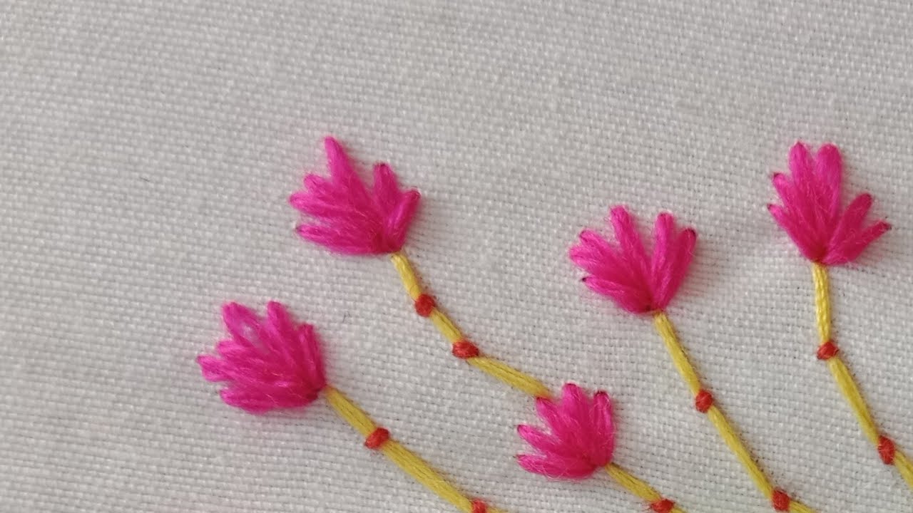 Simple Flower Hand Embroidery Design | (pat 2)|બૂટા ભરત - YouTube