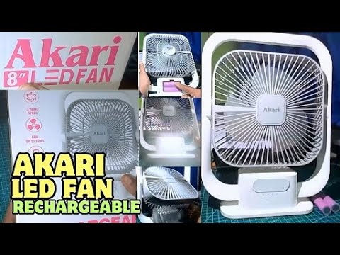 Rechargeable LED Fan 8" AKARI with 18650 Battery included - YouTube