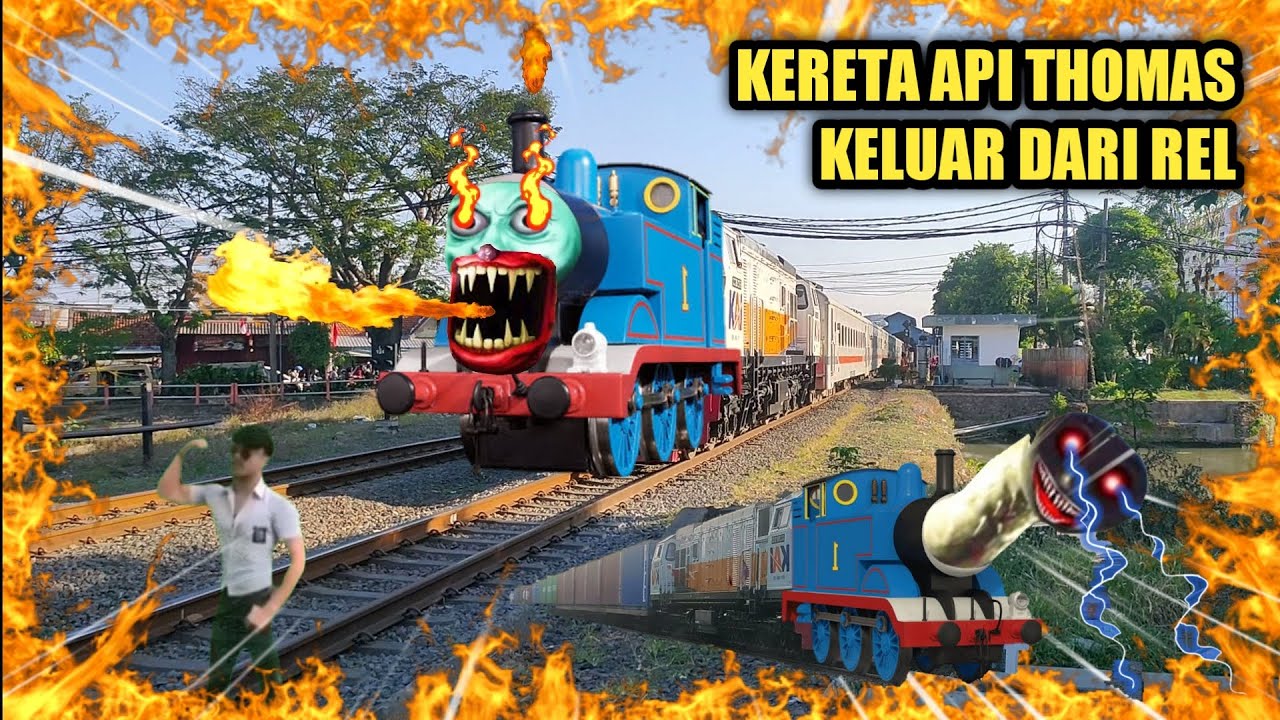 Kereta Api Thomas Hantu Keluar Rel, Truk Molen, Truk Kontainer, Bis ...