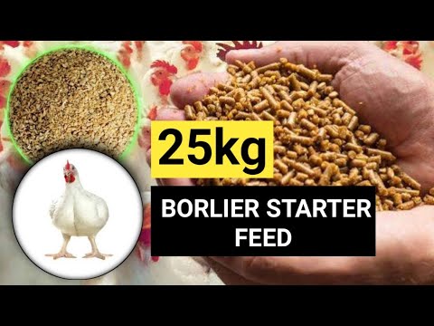 25kg of Broiler starter feed Formulation - YouTube
