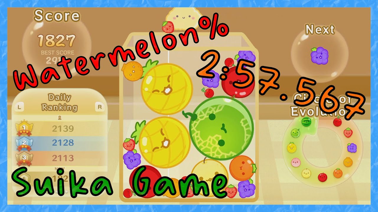 Suika Game Watermelon% Speedrun in 2:57.567 [Nintendo Switch] - YouTube