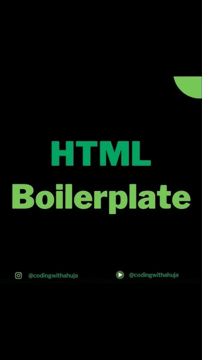 HTML Boilerplate || HTML5 || Frontend || Webdesigning || learn in Hindi - YouTube
