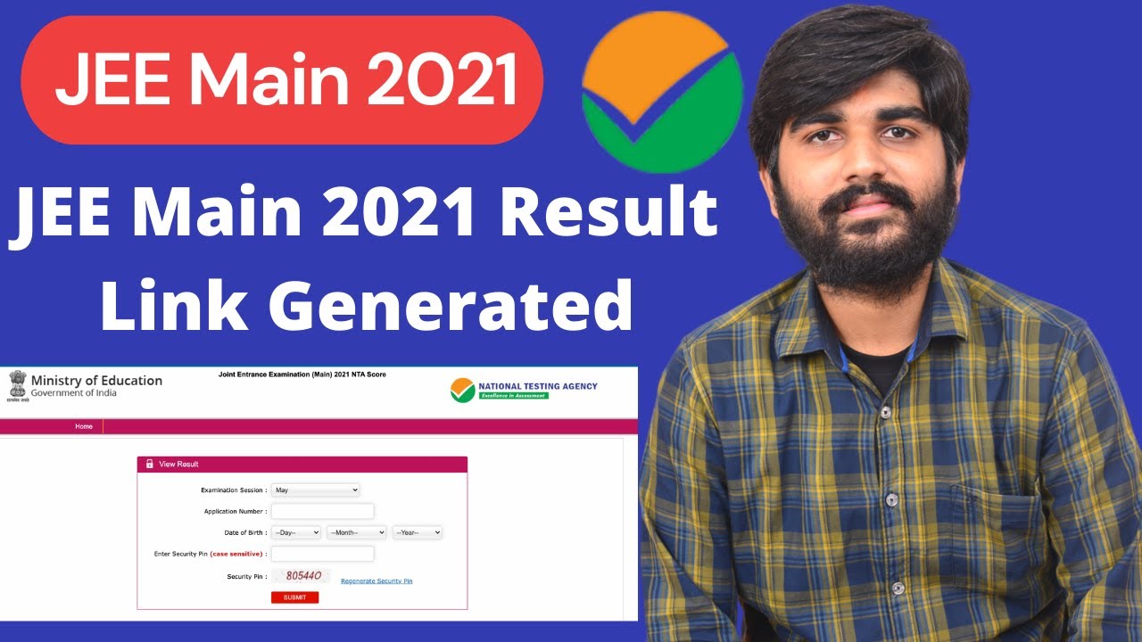 JEE Main 2021 Result Link Generated | JEE Main 2021 Result August | JEE MAIN RESULT 2021 - YouTube