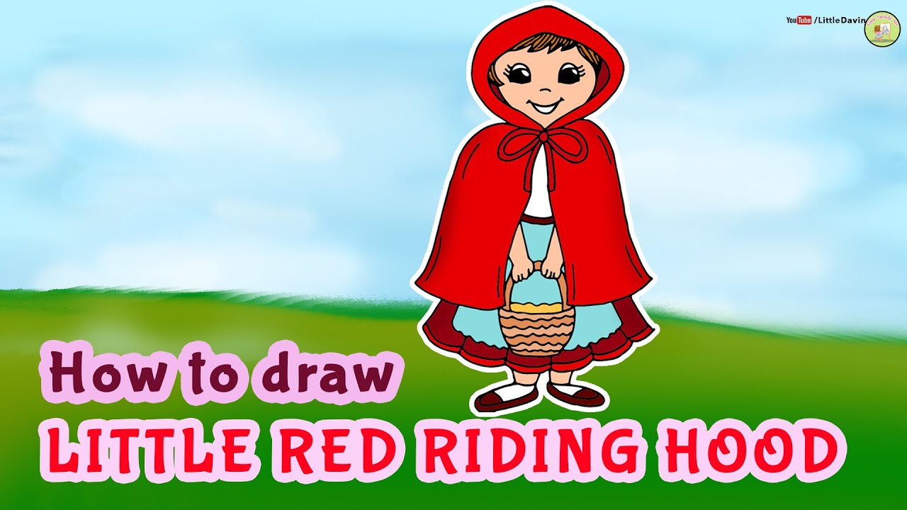 How to draw LITTLE RED RIDING HOOD | Easy drawing channel for kids ...