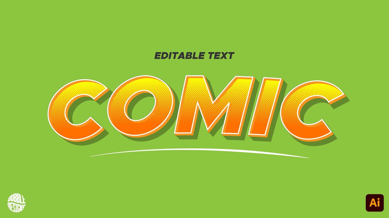 Create Comic Book Text Effect In Adobe Illustrator Youtube
