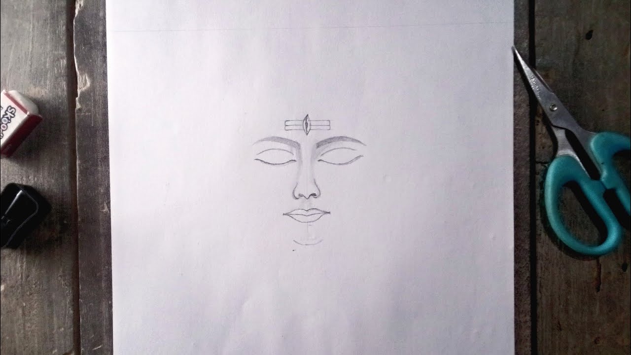 How to draw mahadev face|| Easy Step-by-Step Drawing of Lord Shiva’s ...