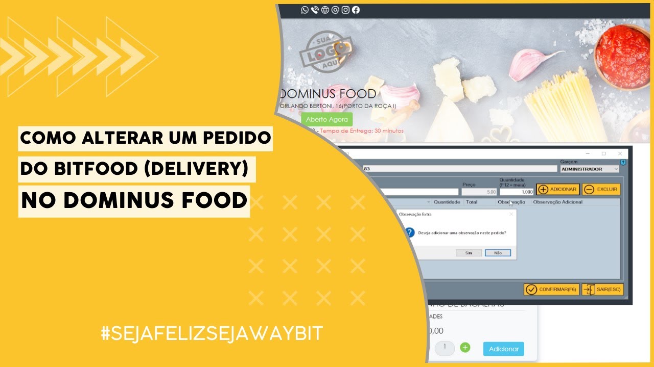 COMO ALTERAR UM PEDIDO DO BITFOOD (DELIVERY) APROVADO NO DOMINUS FOOD ...