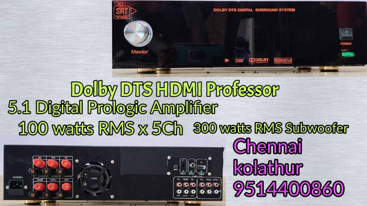 5.1 Digital prologic amplifier/ Dolby Dts HDMI processor/Chennai ...