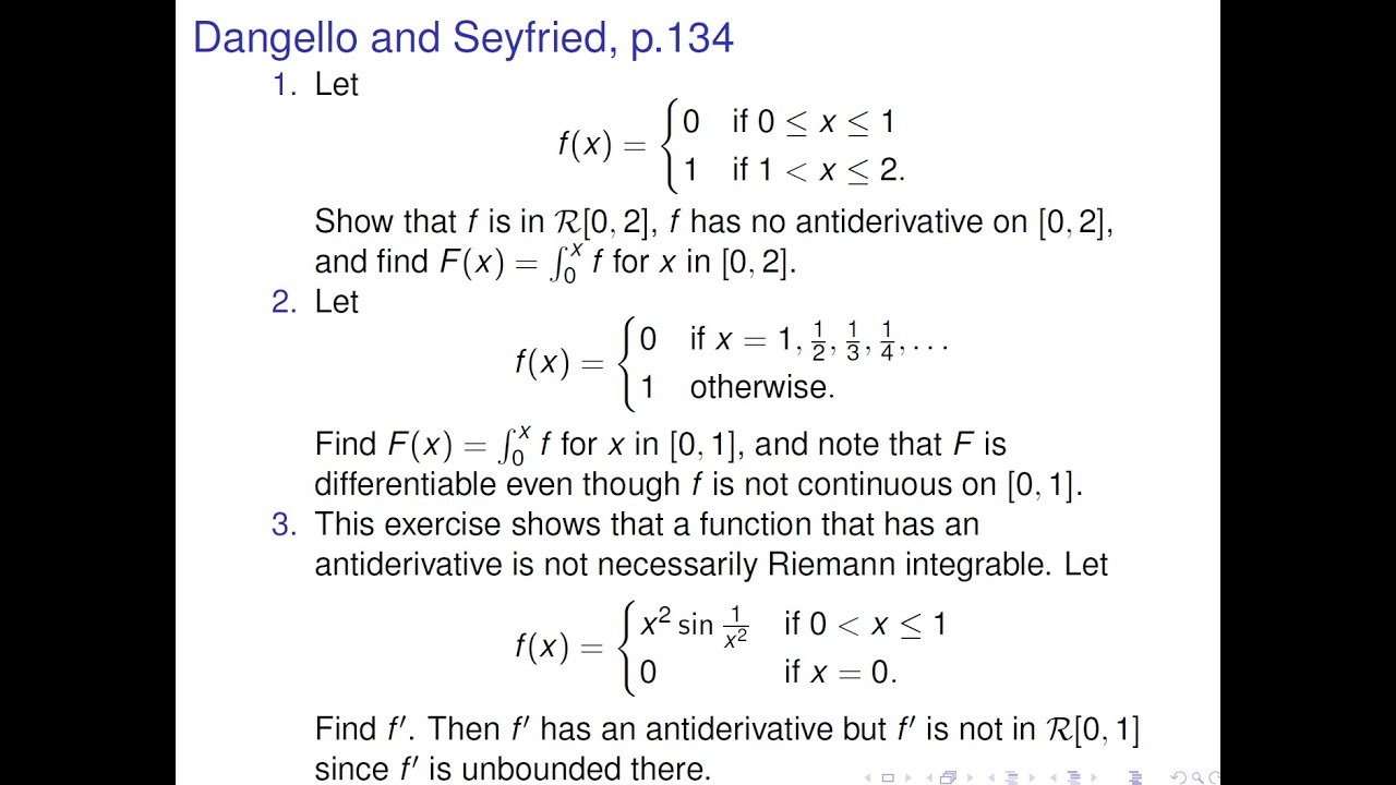 Analysis - Antiderivative (Primitive), Fundamental Theorem of Calculus ...