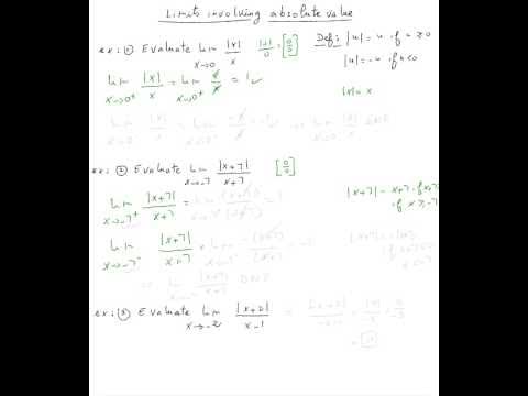 Finding Limits - Absolute Value #1 - YouTube