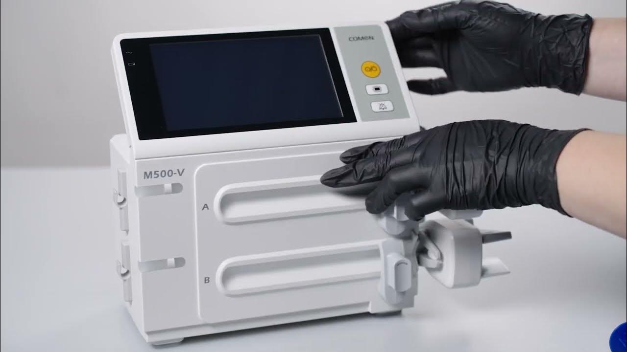 Дозатор шприцевой, двухканальный, M500-V, COMEN - YouTube