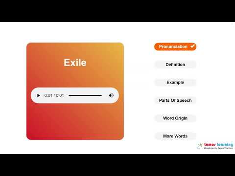 EXILE - Definition, pronunciation, grammar, meaning - Practice grade 8 ...