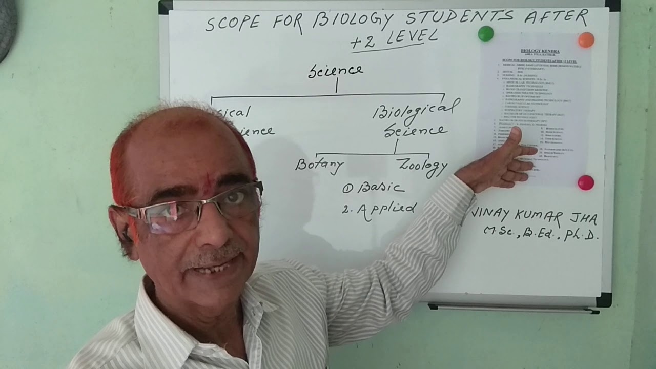 Scope For Biology Students After +2 Level # Dr.Vinay Kumar Jha - YouTube