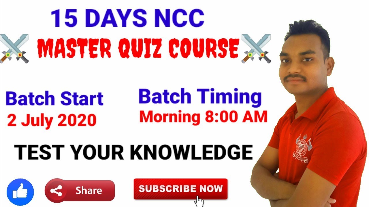 15 Days NCC MASTER QUIZ COURSE batch launching on 2 JULY 2020 BY NITIN ...