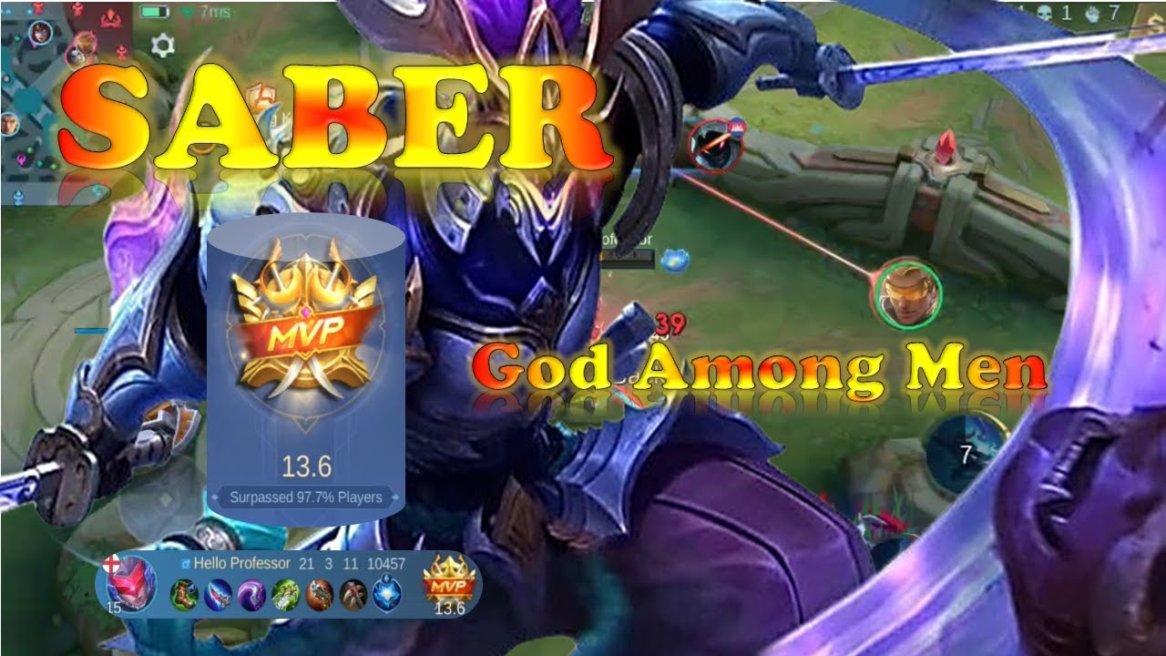 SABER: God Among Men - MVP Game Play in Mobile Legends #mlbb # ...