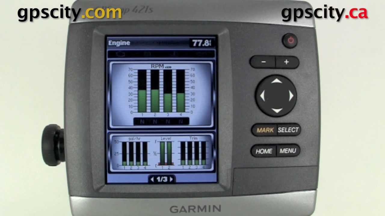 The Dashboard Screens in the Garmin GPSMap 421S Marine Sounder with GPS ...