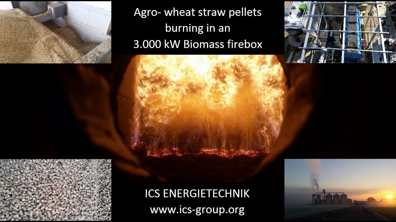 Heating / burning / combustion, agropellets / wheat straw pellets ...