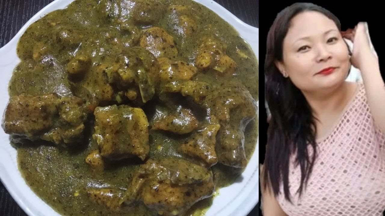 Chicken with Dried Roselle leaves and rice powder# Galda Gisi Do'o Pura ...