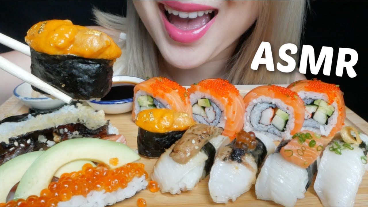 SUSHI ASMR *Tamki DIY Roll, Egawan Nirgirs wota Salmon Mega Roll ...