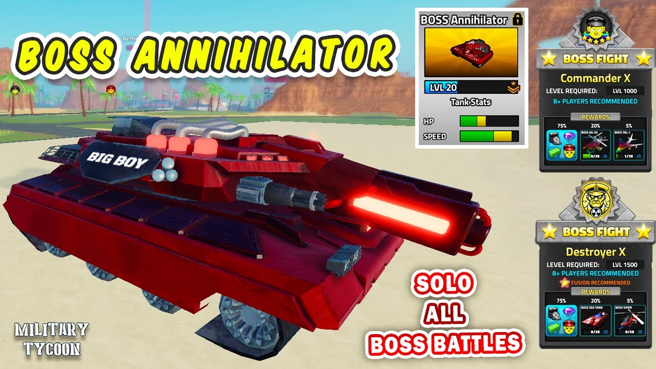 BOSS ANNIHILATOR Showcase | SOLO All BOSS FIGHTS | Military Tycoon ...