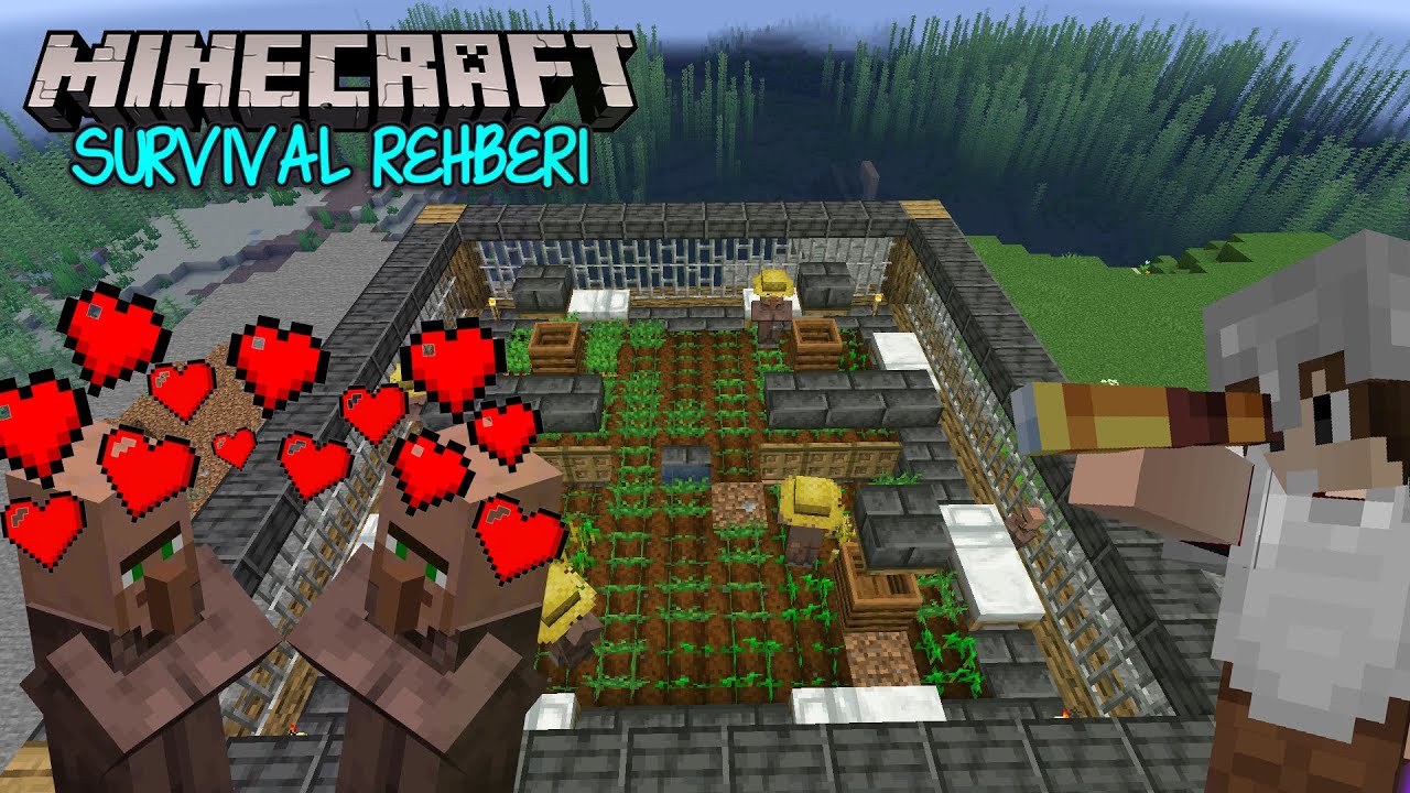 Oldukça Kullanışlı ve Basit KÖYLÜ FARMI !! / Minecraft Survival Rehberi ...