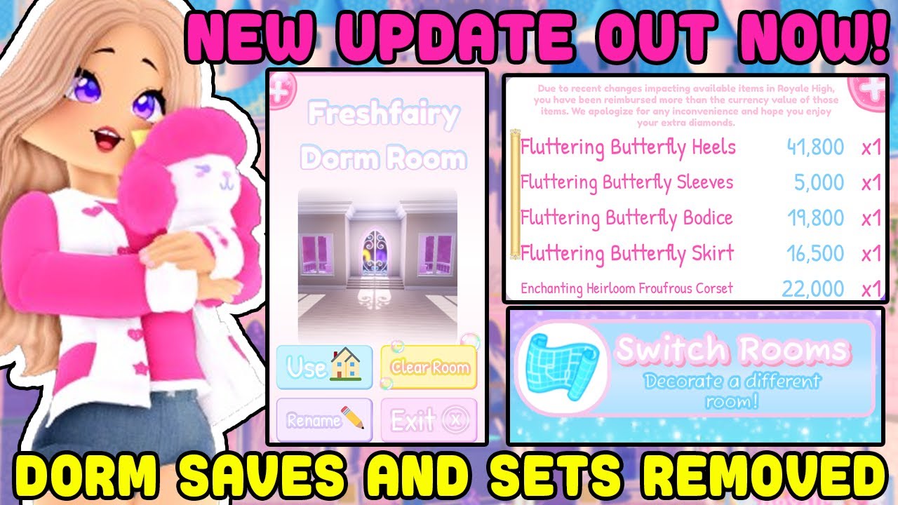 NEW UPDATE Out Now Removed Sets And Dorm Saves Are Here Royale High ...