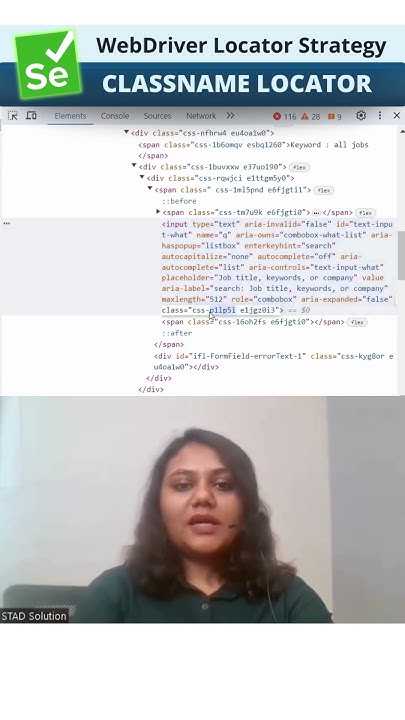 Class Name Locator Locator Strategy Selenium Webdriver Stad Solution Youtube