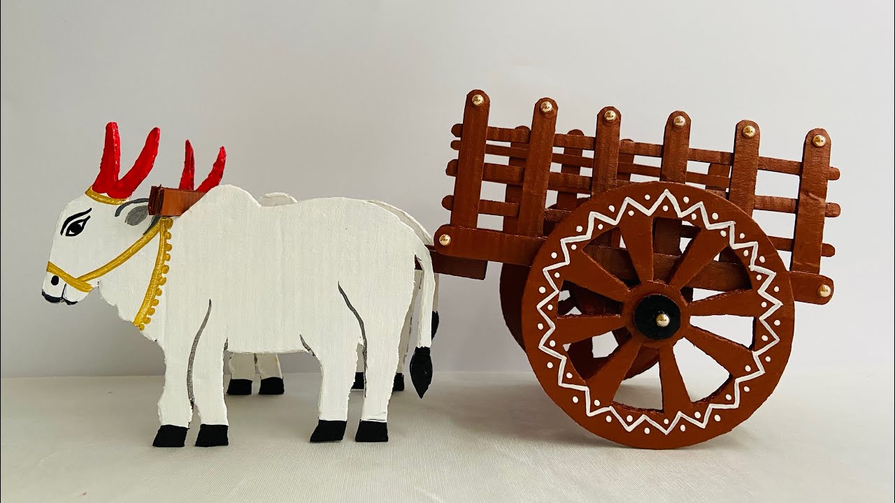 How To Make Bullock Cart With Cardboard | कार्डबोर्ड से बनाएँ बैलगाड़ी ...