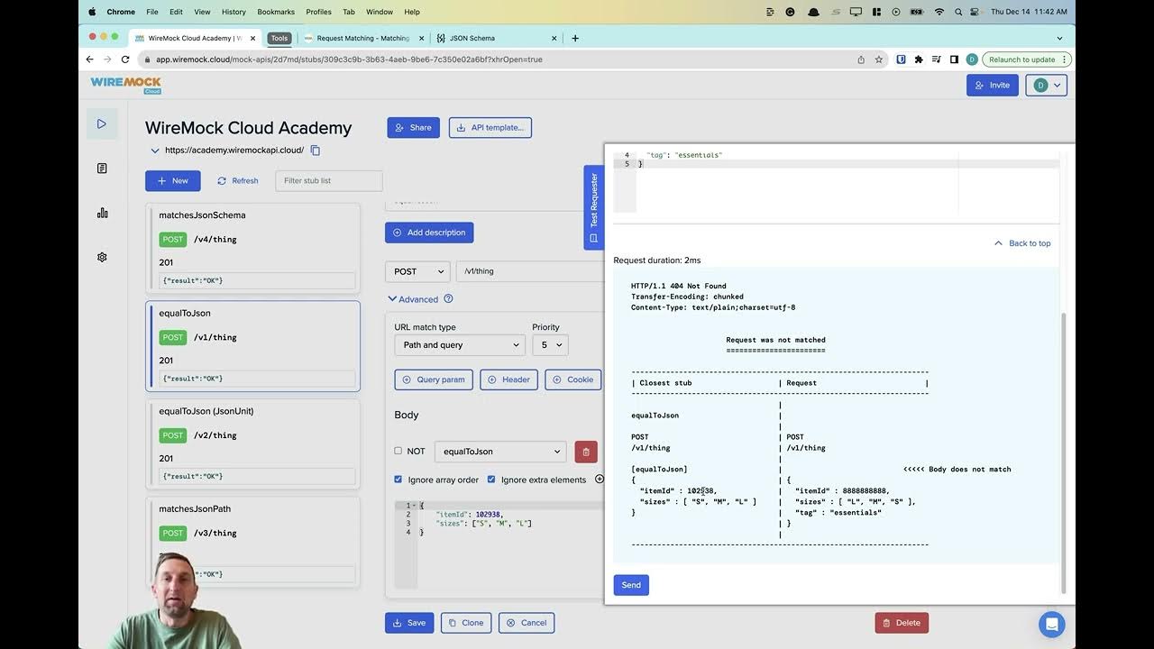 Matching JSON Request Bodies in WireMock Cloud - YouTube