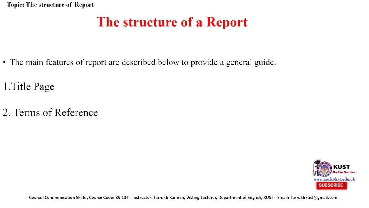 Report writing structure - YouTube