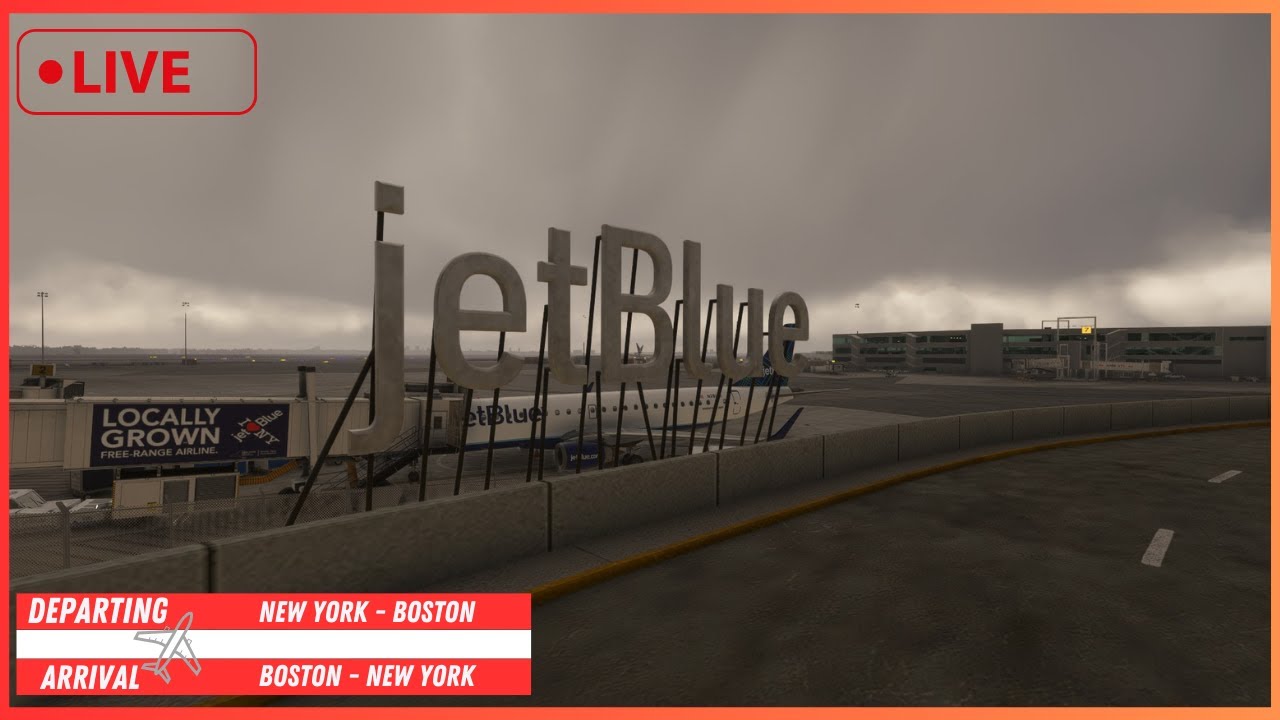 MSFS LIVE | FSS E190 | Real world JetBlue OPS | New York (JFK) - Boston ...