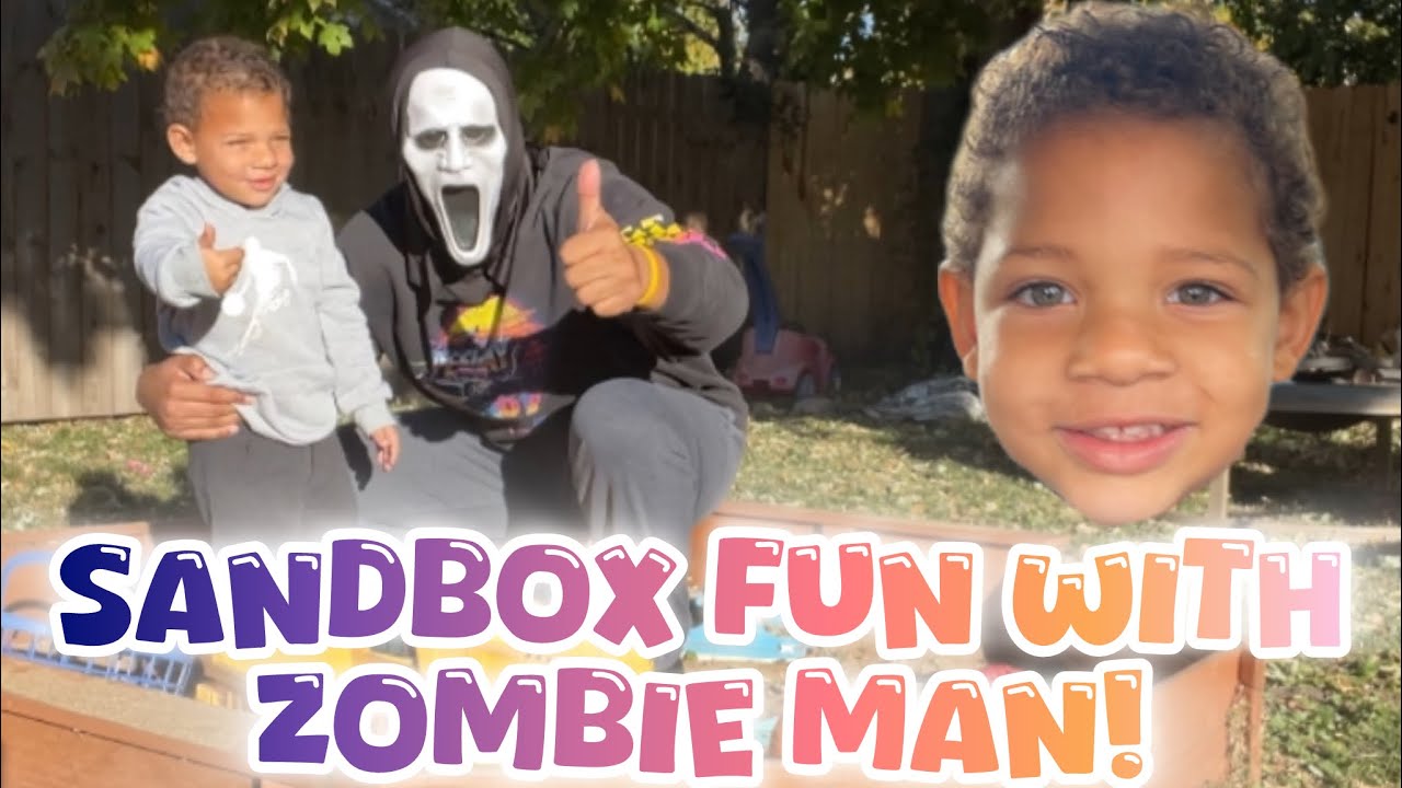 Backyard Sandbox Fun with Zombie Man! Fun Playtime For Kids! - YouTube