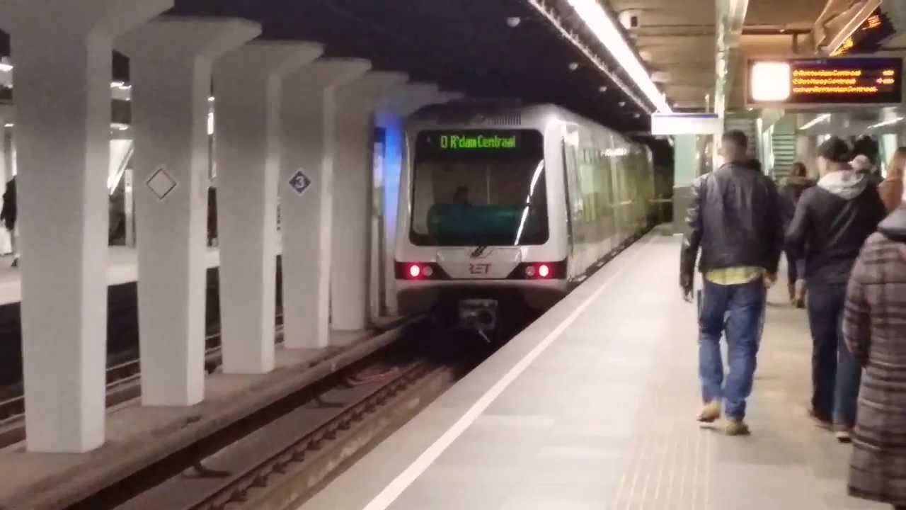 RET Rotterdam Metro D vanuit Beurs naar Rotterdam Centraal - YouTube