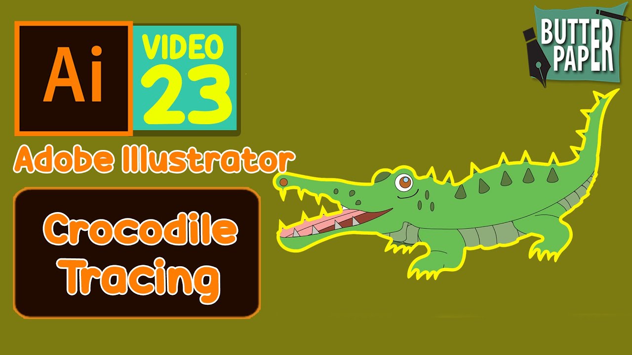 Illustrator tracing of a Crocodile | Tracing Video | Butter paper - YouTube