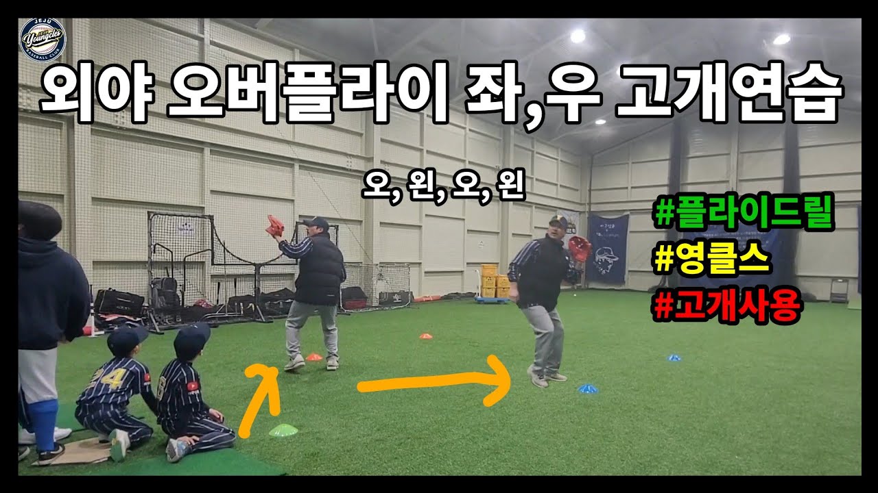 over fly) 뒤로 날아가는 플라이 좌,우 고개활용 방법과 달리는 방법 연습 - YouTube