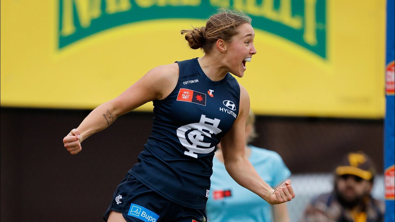 Mia Austin - AFLW 2024 Round 1 Highlights - Carlton @ Hawthorn - YouTube