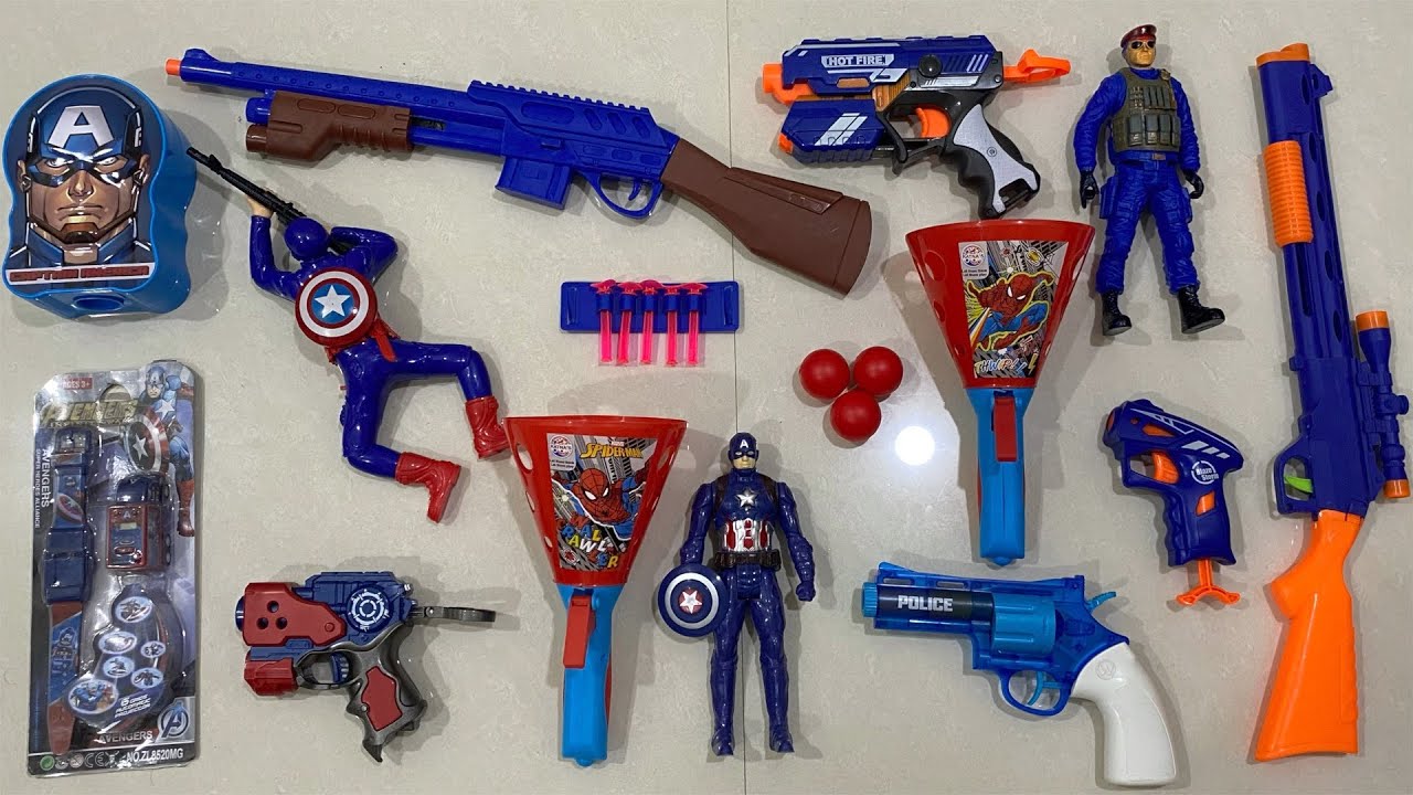 Captain America Action Series Guns & Equipment, Piggy Bank, Shot Gun ...