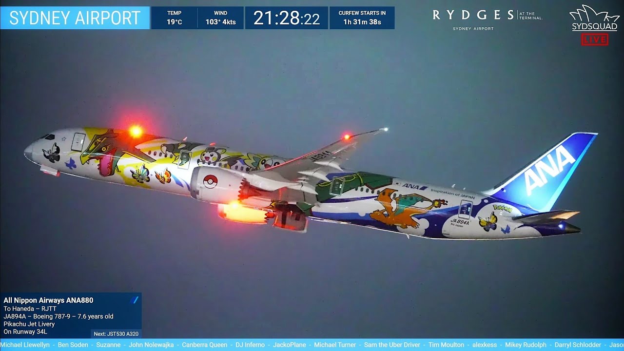 🔴 SYDSQUAD LIVE Plane Spotting + Capt Emily from EK at Rydges Sydney ...