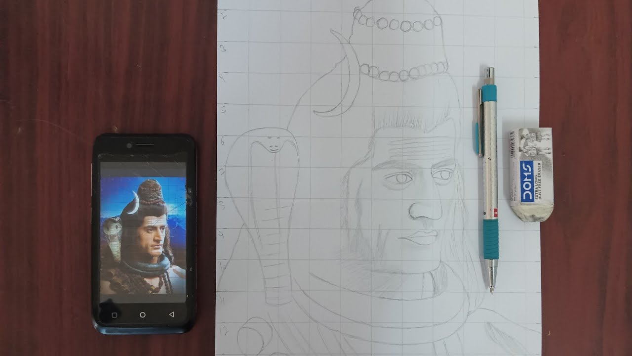 Mahadev Outline Tutorial | How to draw Mahadev | Part .1 | Saini Art ...
