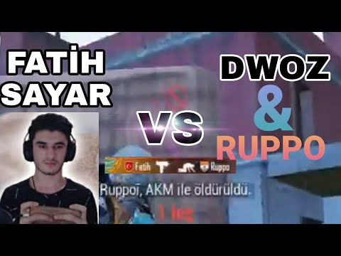 Fatih Sayar Vs Dwoz Ve Ruppo Karşılaşması PUBG Mobile (2 Defa Karşılaştılar)